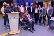 Mayor George V. Harvie and Delta Council contribute $10,000 to the ...